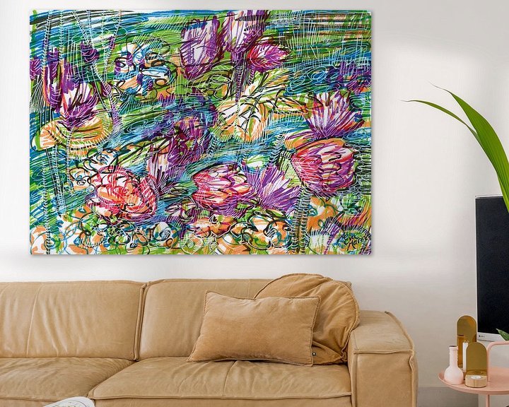 Rivier met bloemen van ART Eva Maria op canvas, behang en meer